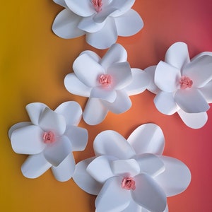 Paper Magnolia Templates, Paper Flower Svg, Printable Flower, Paper ...