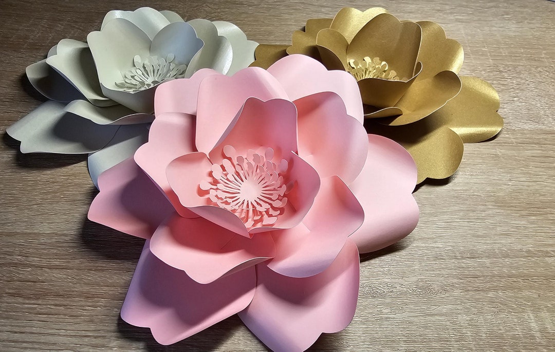 Paper Rose Templates, Paper Flower Svg, Pdf, Paper Rose Svg, Flower Svg ...