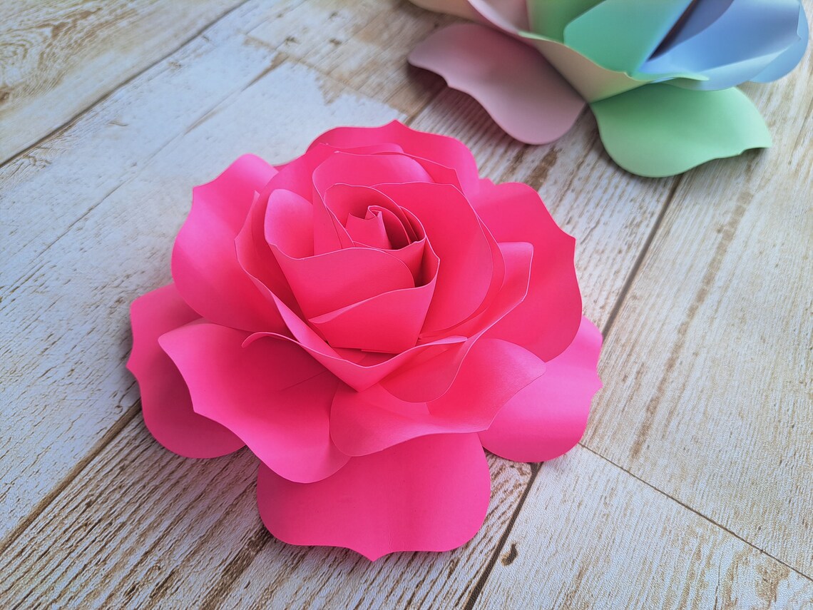 Paper Rose 4 Templates Paper Flower Svg 3D Paper Flowers - Etsy