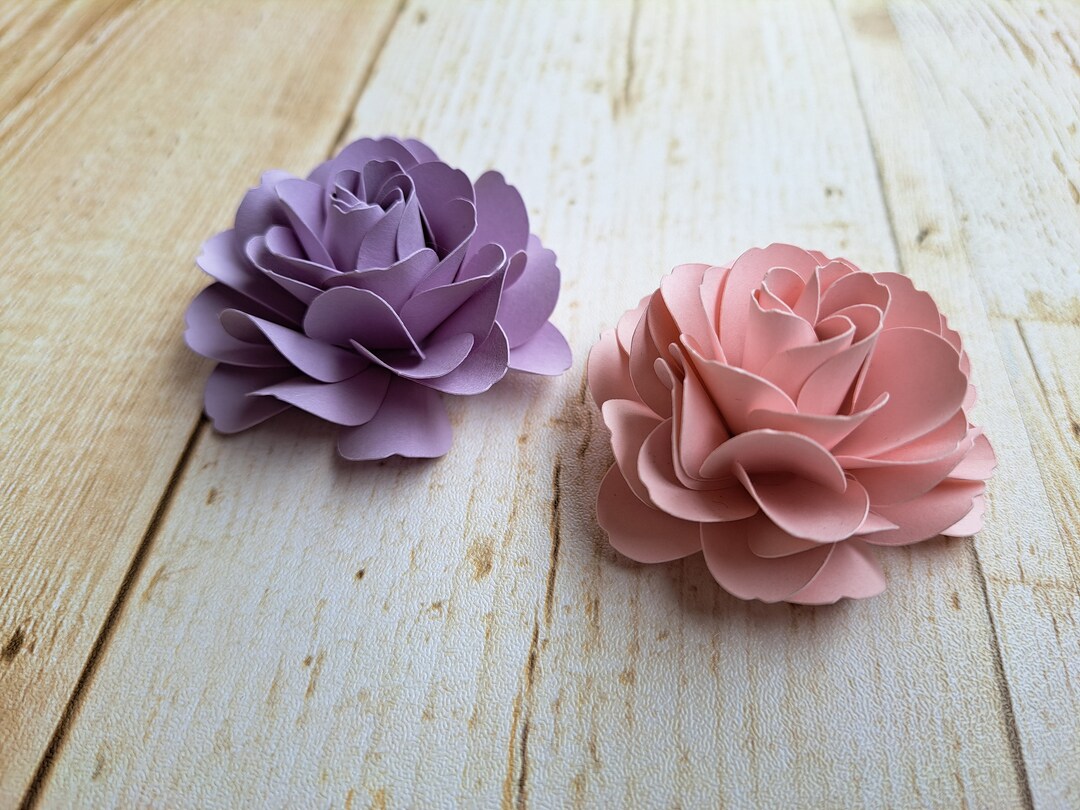 Paper Rose Templates, Paper Flower Svg, 3D Paper Flowers Svg, Paper ...