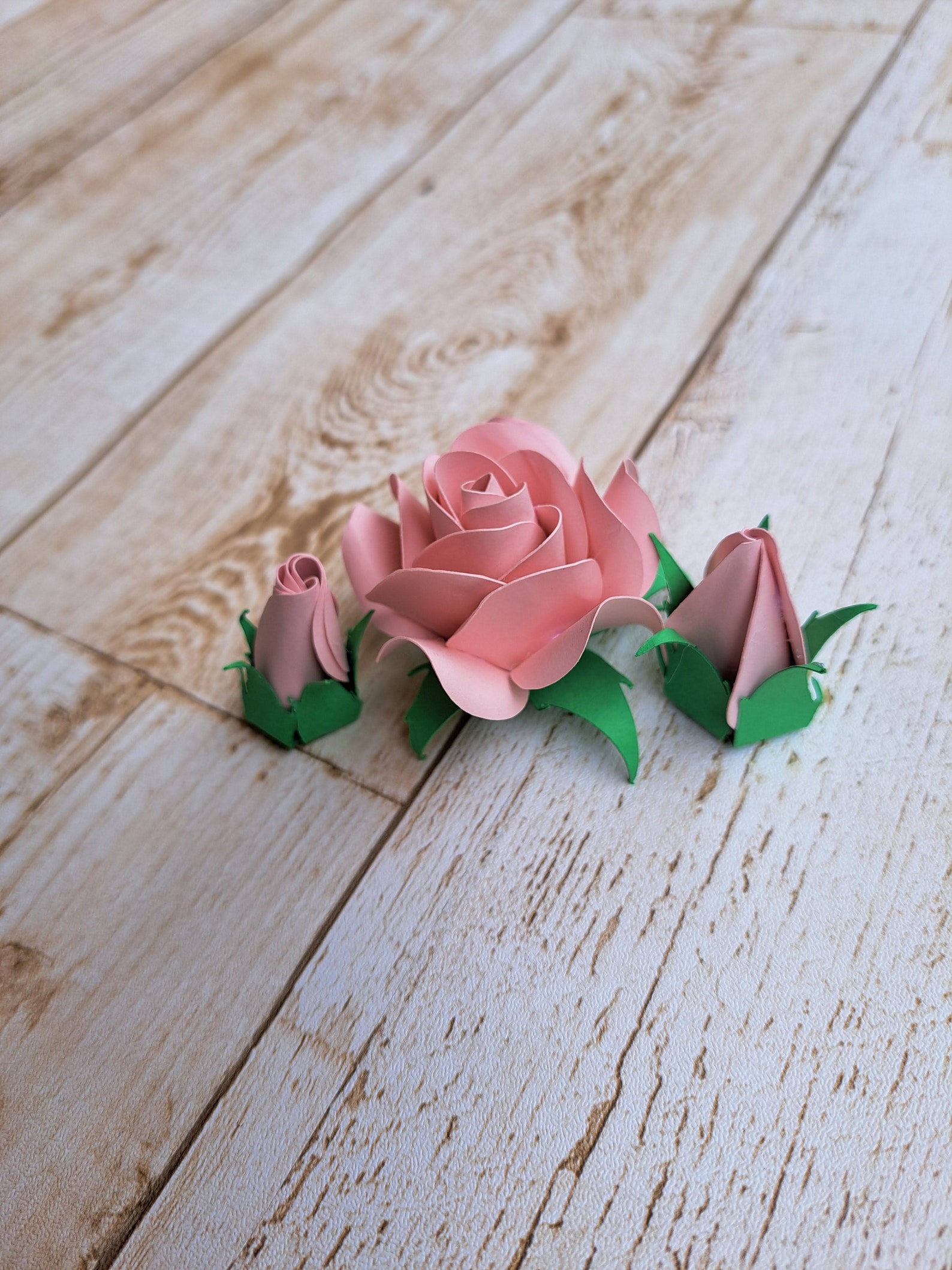 Mini Roses With Leaves Paper Flower Svg 3D Paper Flowers - Etsy