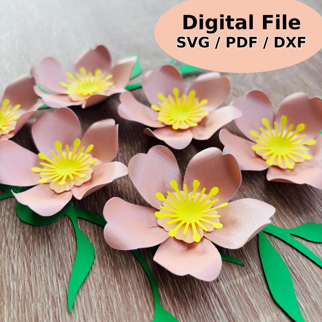 3D Paper Primrose Template: DIY Crafting Flowers (SVG, Printable ...