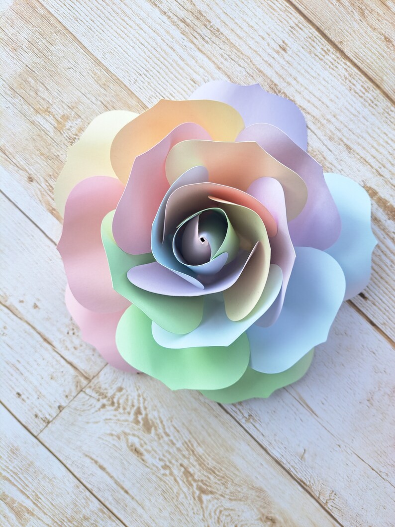 Paper Rose 4 Templates Paper Flower Svg 3D Paper Flowers - Etsy