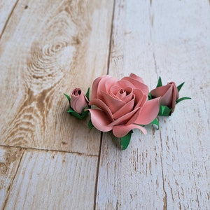 Mini Roses With Leaves, Paper Flower Svg, 3D Paper Flowers Svg, Paper ...