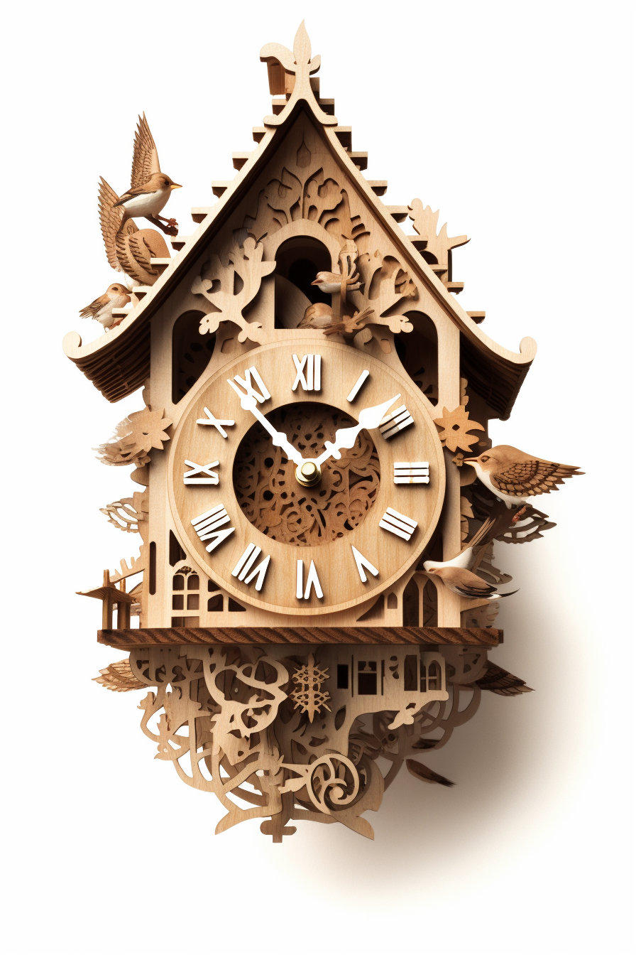 Ethereal Symphony: Intricate Abstract Cuckoo Clock Digital Download ...