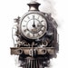 Timeless Steam: Steam Engine Clock Digital Download, Train Enthusiast ...