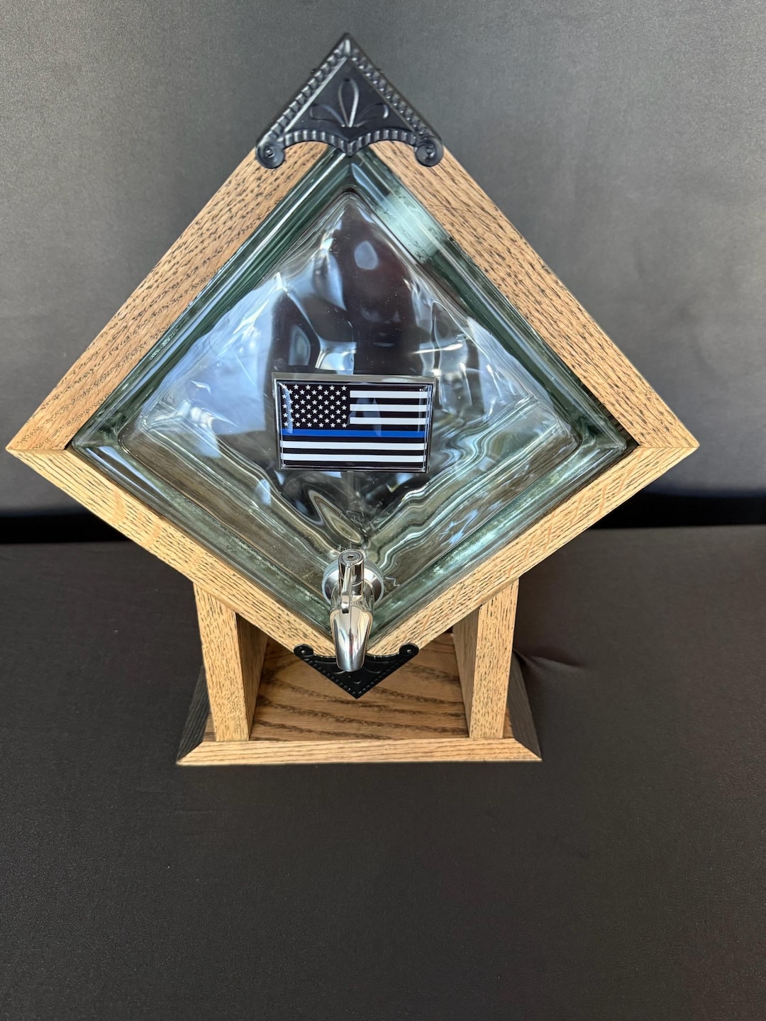 Custom “thin Blue Line” Themed Whiskey Decanter/dispenser - Etsy
