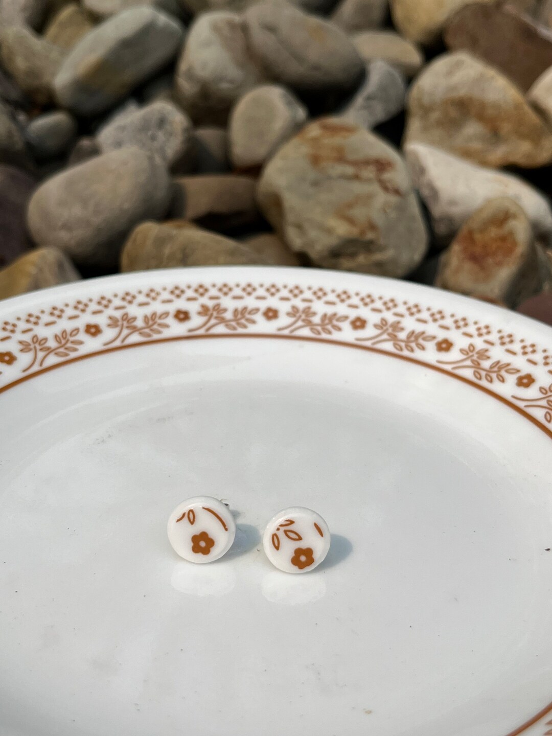 Corelle Summer Impression Broken Plate Earrings - Etsy
