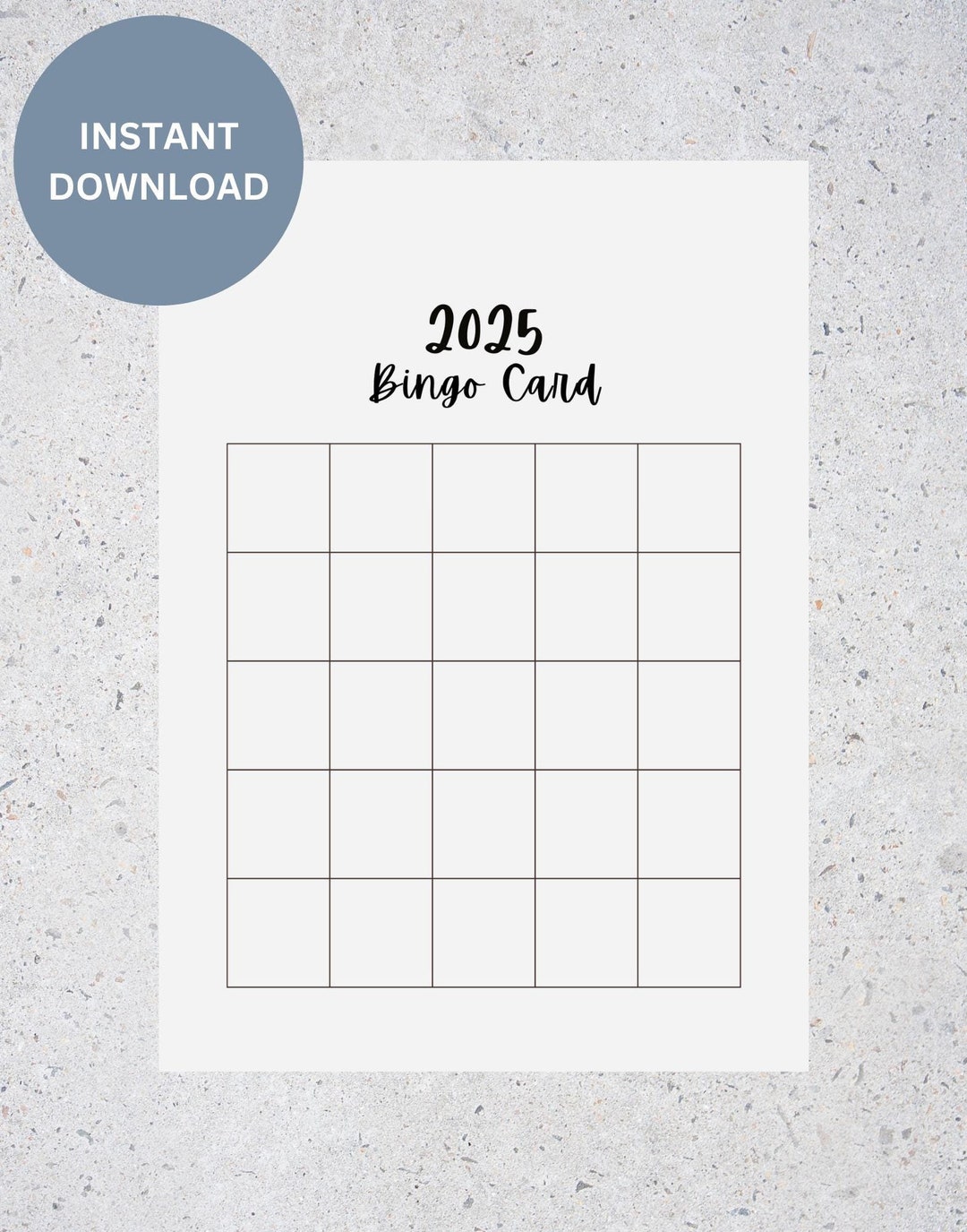 2025 Bingo New Year Card Template - Etsy