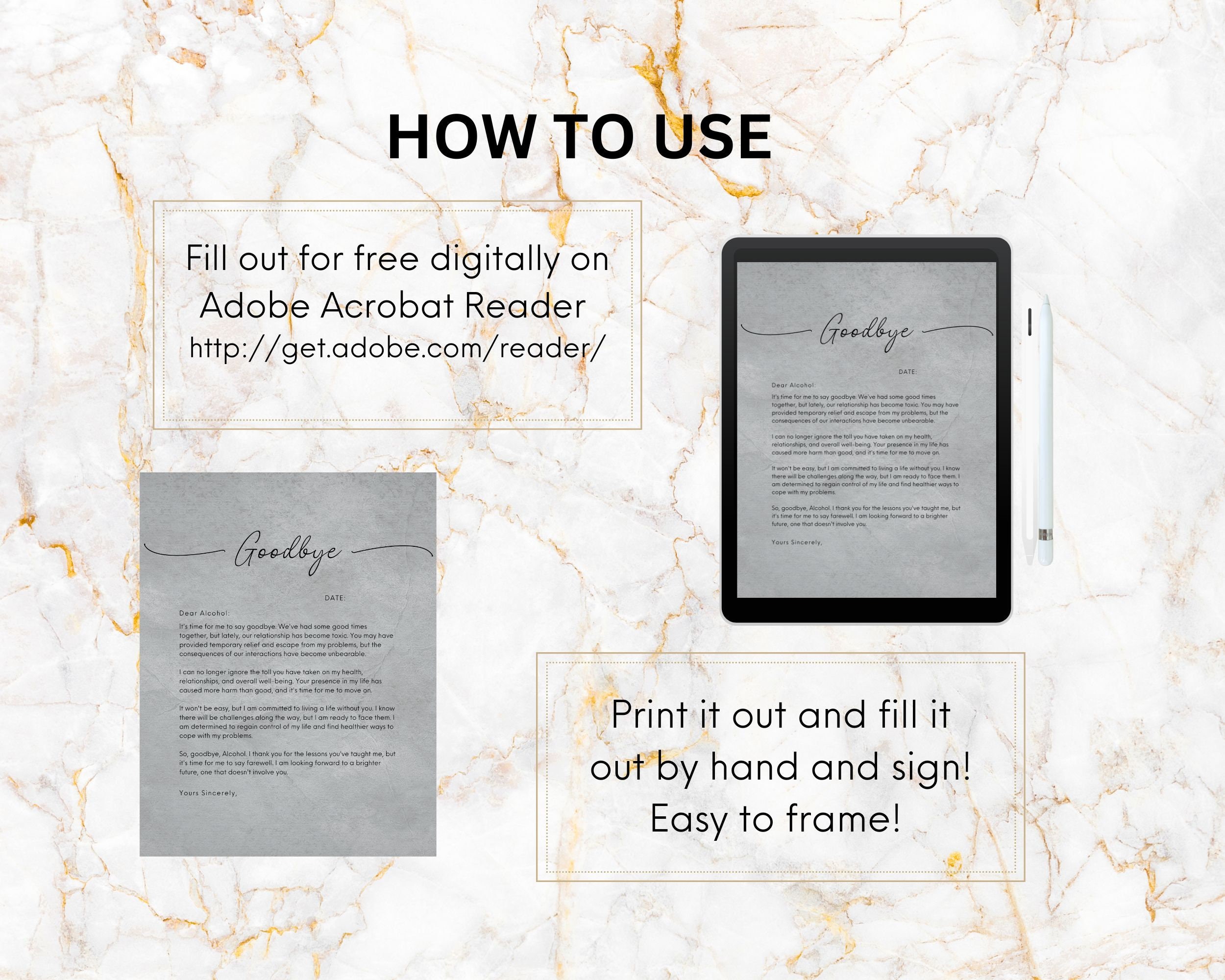 Goodbye Alcohol Addiction Letter // Goodbye Alcohol Letter // - Etsy