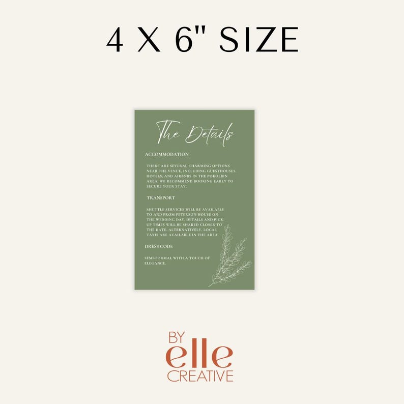 Editable Wedding Information Insert Printable Guest Info Card Instant ...