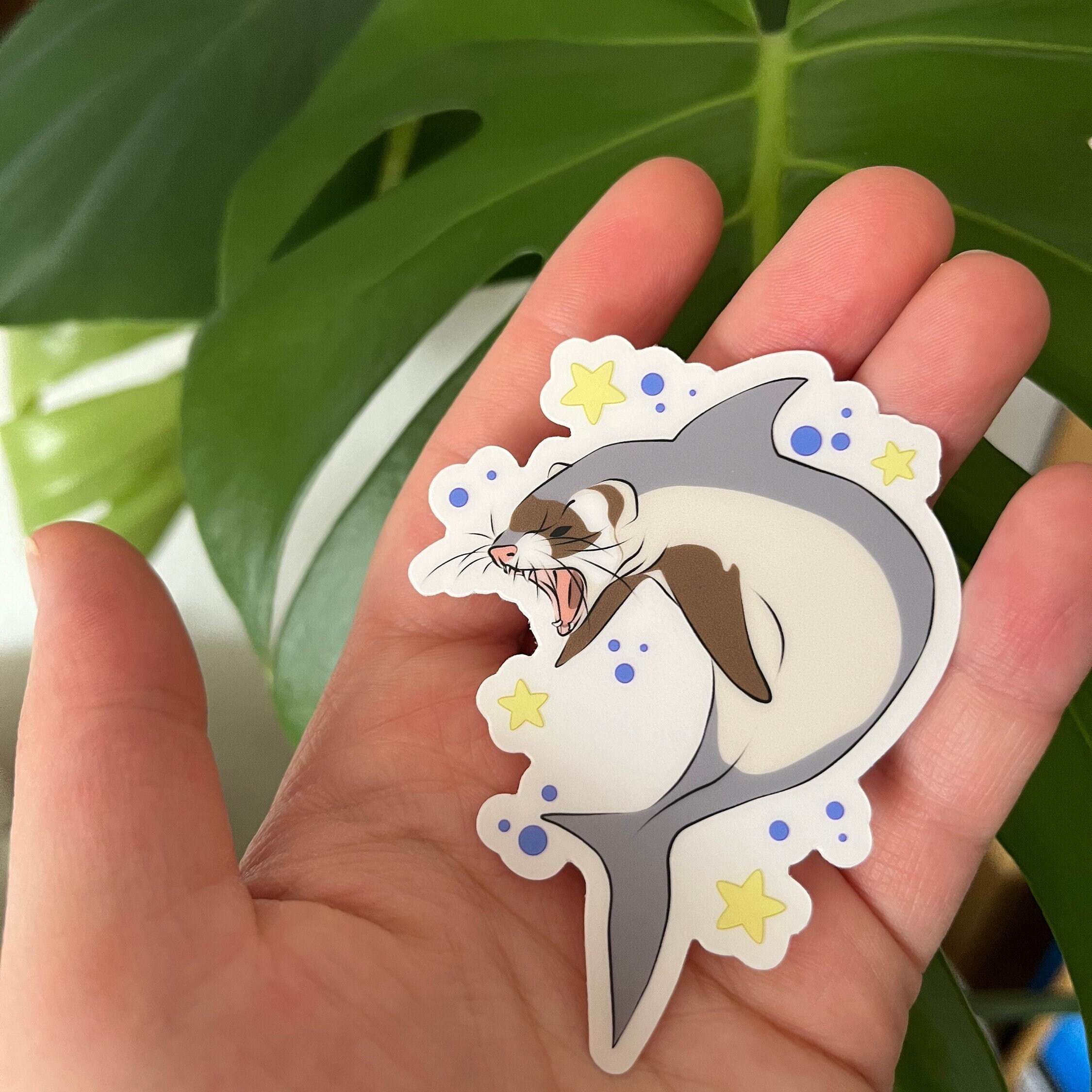 Carpet Shark Ferret Sticker Funny Waterproof Vinyl Sticker Ferret Gifts ...
