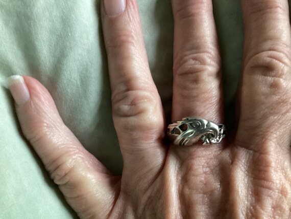 Vintage Mans Ring Size 11.5 Navajo Figural Eagle Hea… - Gem