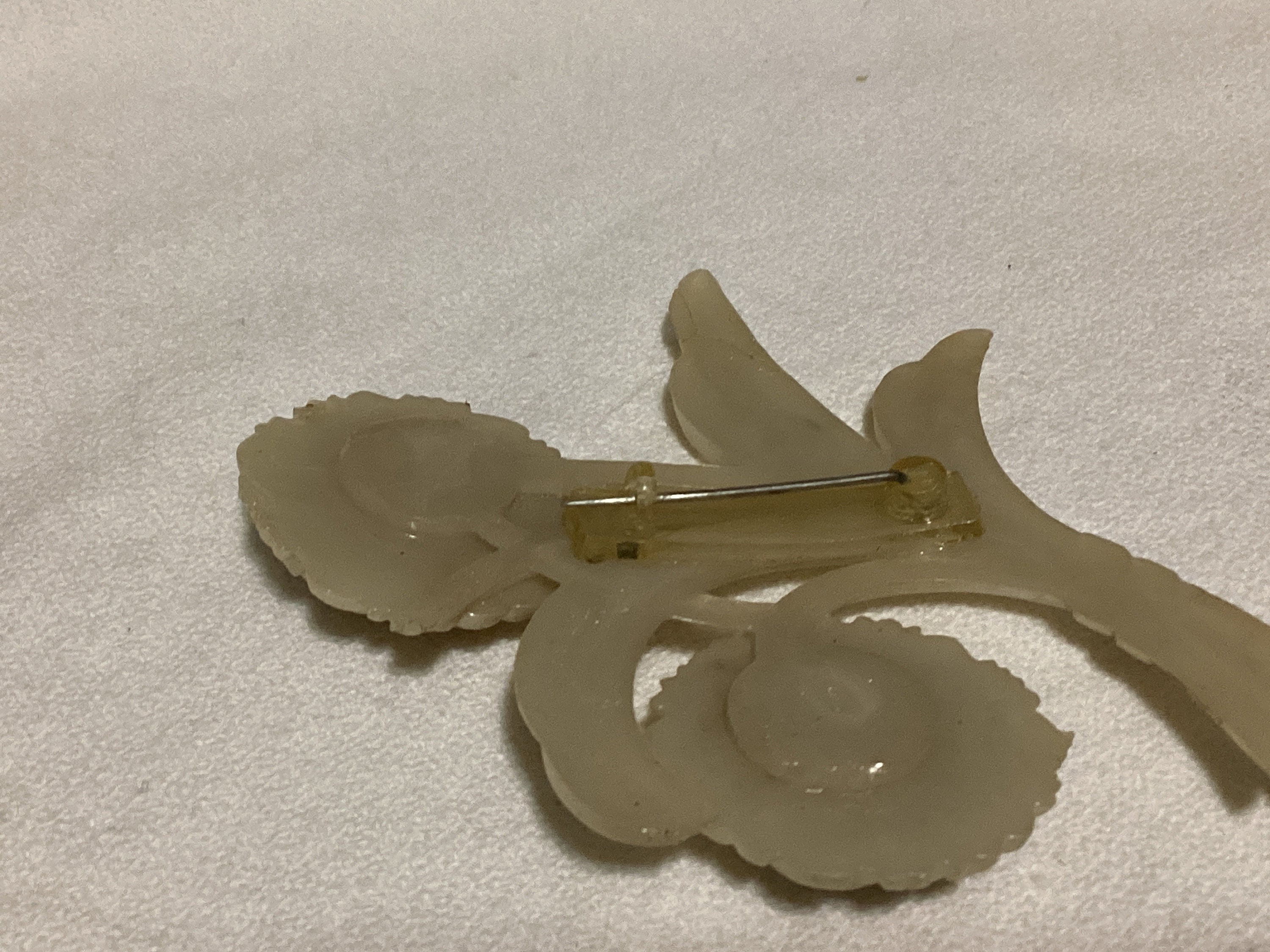 Antique Large Art Deco Early Plastics Ecru Flowers Brooch / - Etsy
