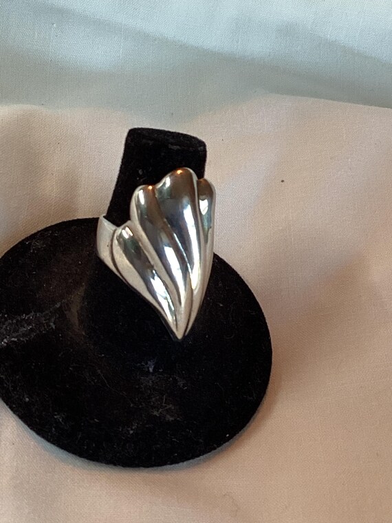 Vintage Navajo Elongated Waves Sterling Silver Ring b… - Gem