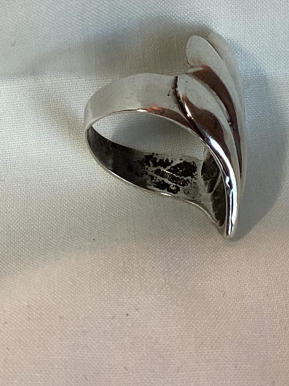 Vintage Navajo Elongated Waves Sterling Silver Ring b… - Gem