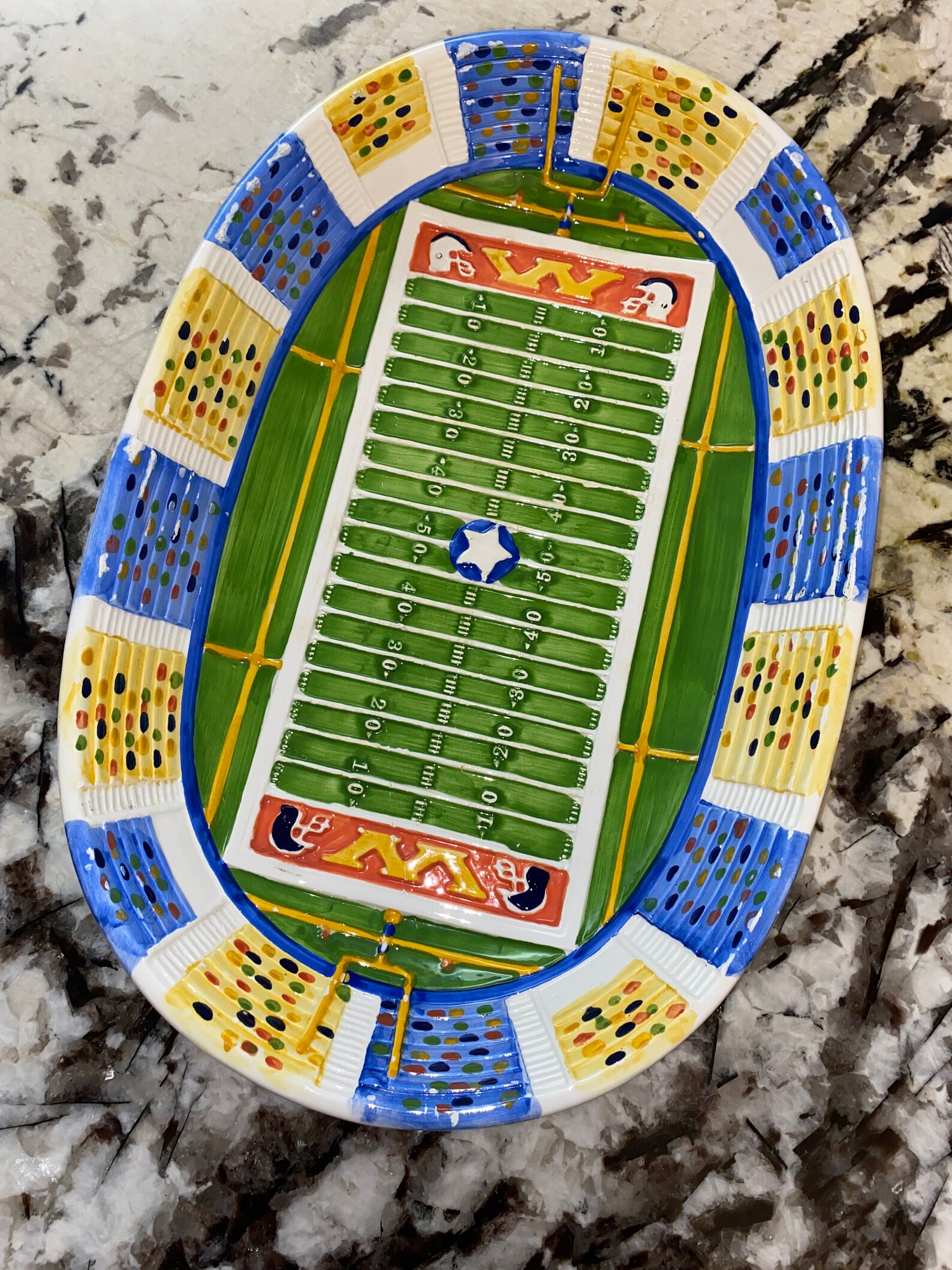 Football Stadium Chip Dip Party Platter Bowl/ Tray - Etsy