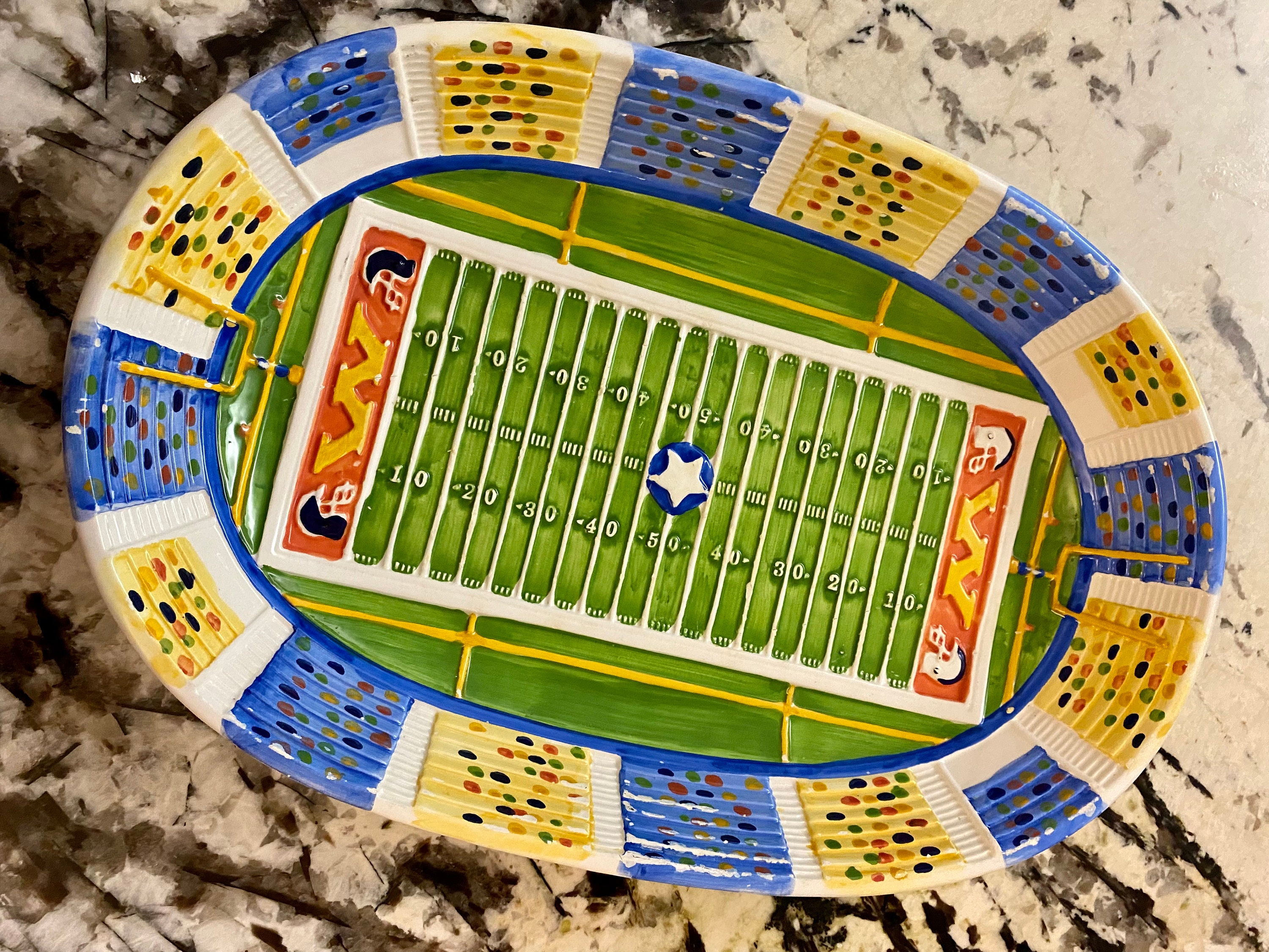 Football Stadium Chip Dip Party Platter Bowl/ Tray - Etsy