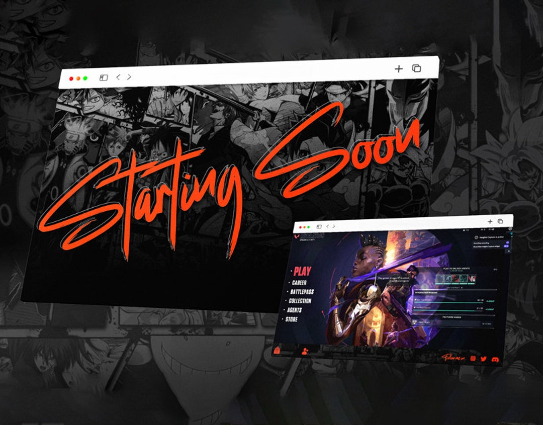 Anime Animated Stream Overlay Template | Twitch & Youtube Stream ...