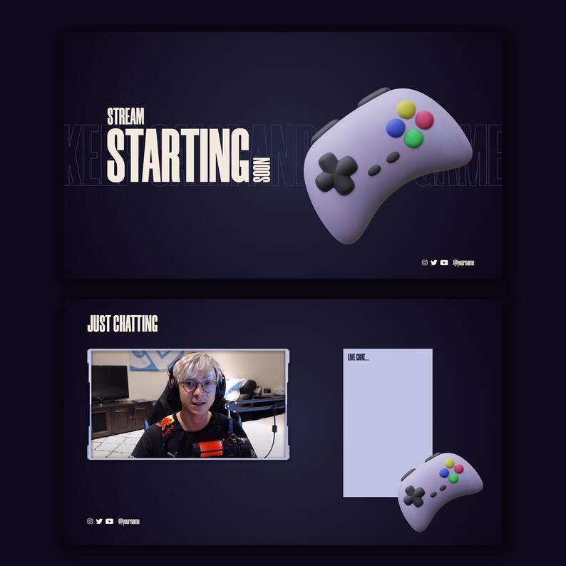 3D Gamepad Animated Stream Overlay | Gamepad Overlay for Twitch and ...