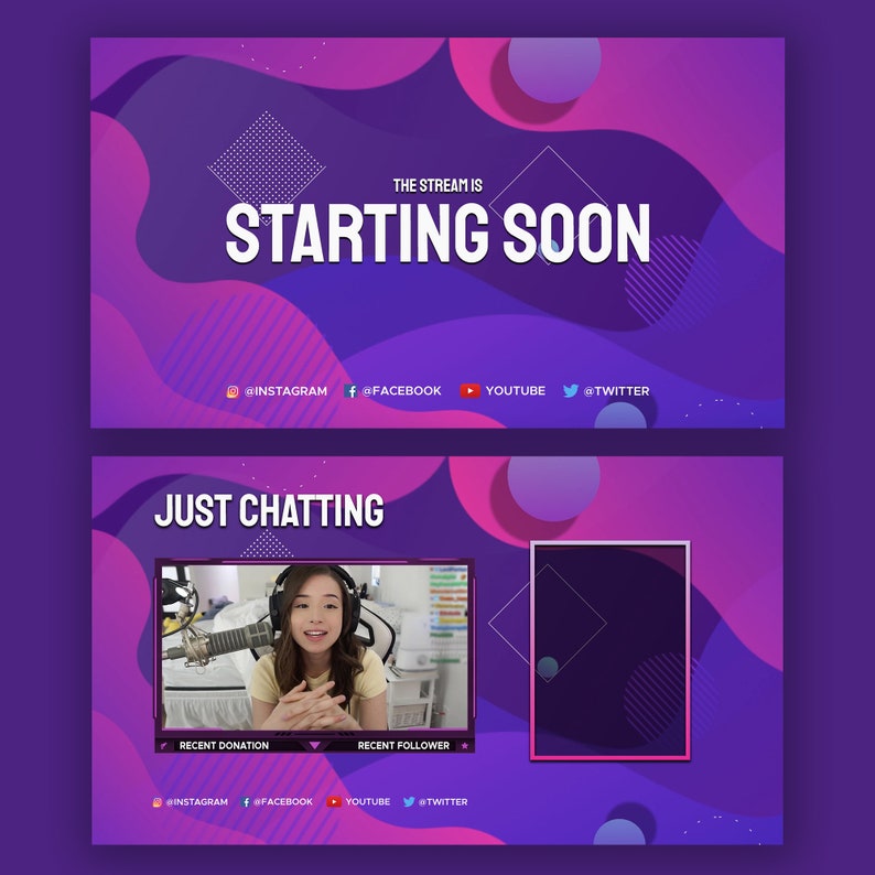Abstract Clean Animated Stream Overlay | Abstract Overlay for Twitch ...