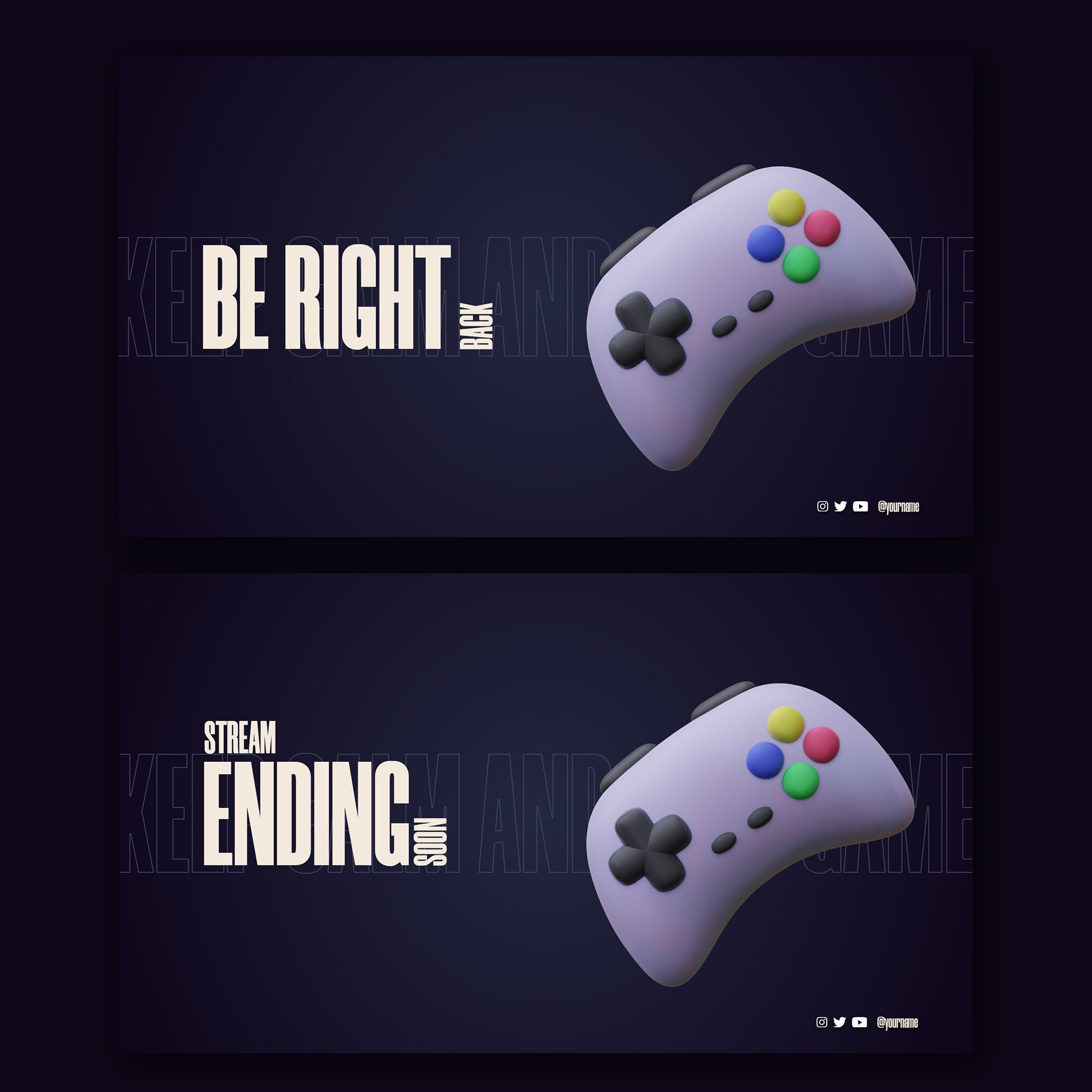 3d Gamepad Animated Stream Overlay Gamepad Overlay For Twitch And Youtube Etsy