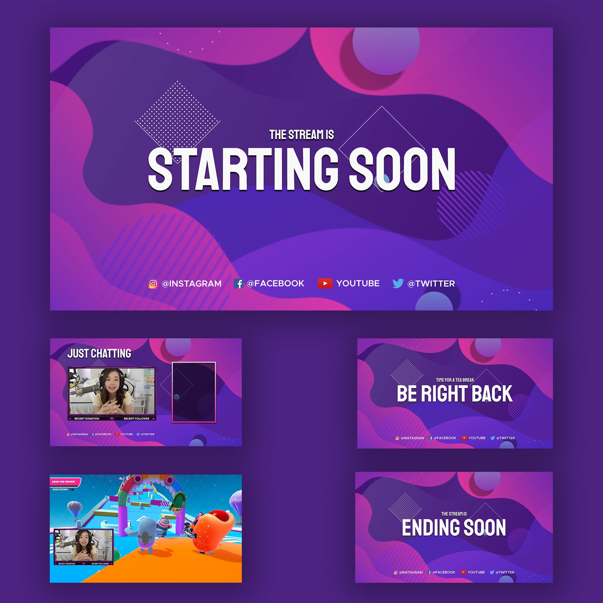 Abstract Clean Animated Stream Overlay Abstract Overlay for Twitch and ...
