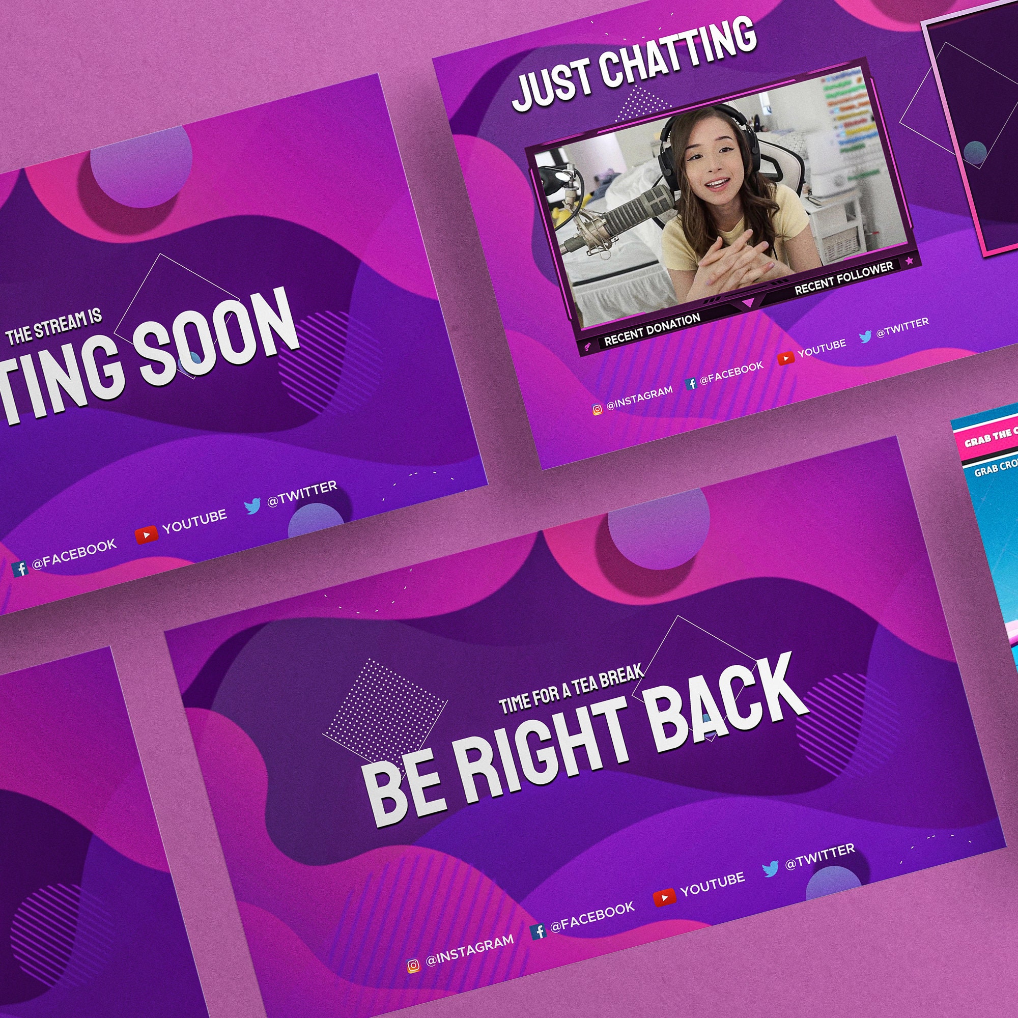Abstract Clean Animated Stream Overlay Abstract Overlay for Twitch and ...