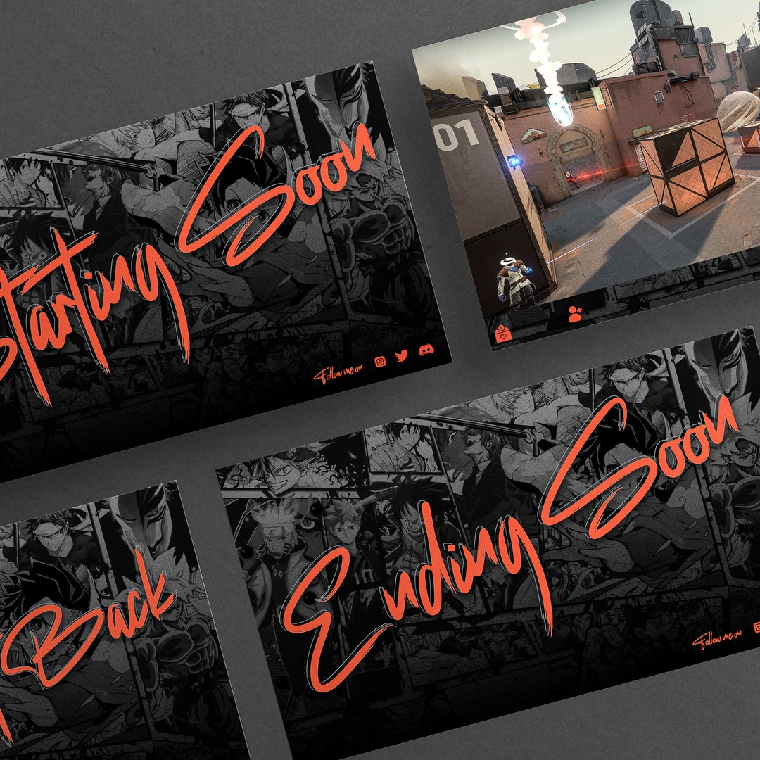 Anime Animated Stream Overlay Template Twitch & Youtube Stream Template ...