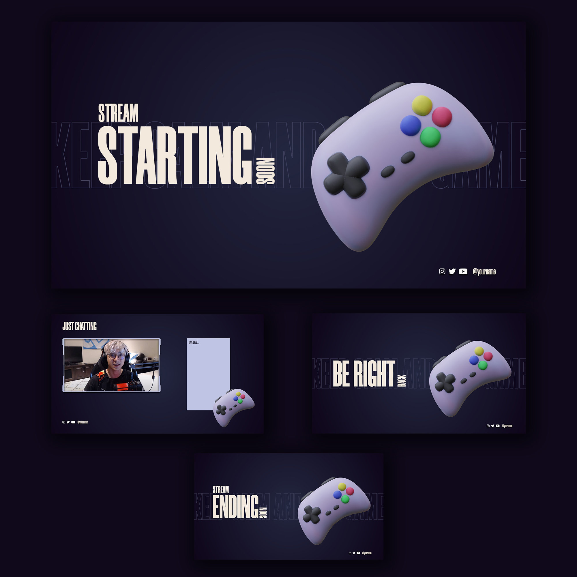 3D Gamepad Animated Stream Overlay | Gamepad Overlay for Twitch and ...