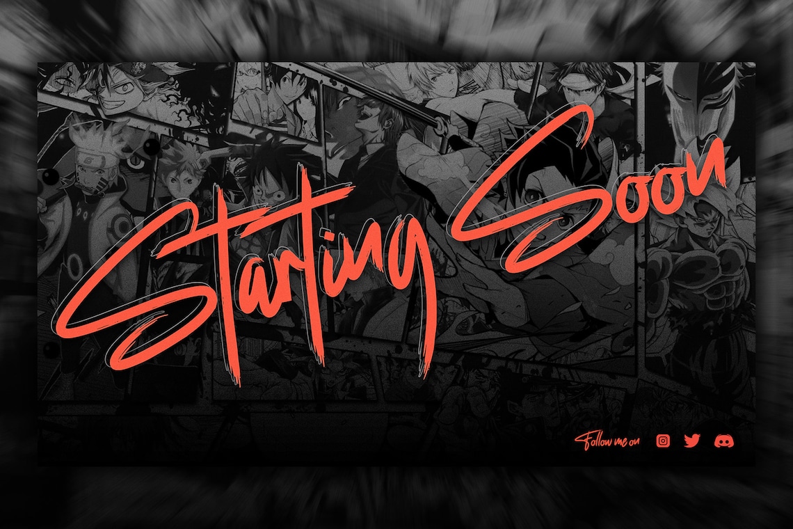 Anime Animated Stream Overlay Template Twitch & Youtube Stream Template ...