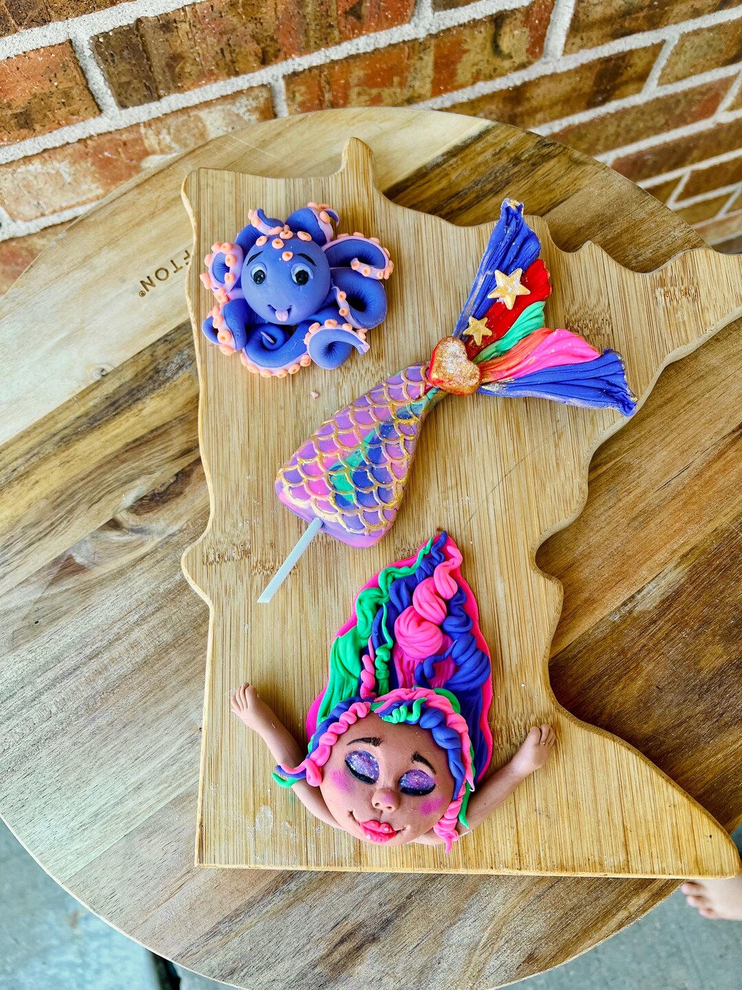 Diving Mermaid and Octopus Fondant Cake Toppers Fully Edible - Etsy