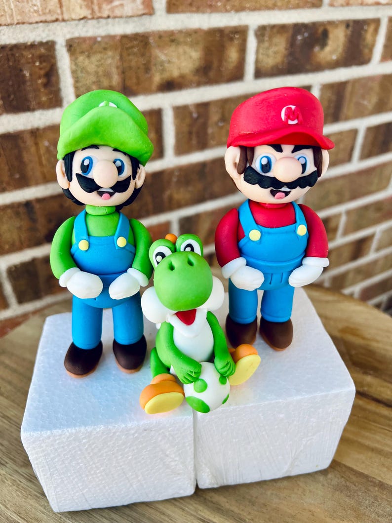 Super Mario Bros Edible Fondant Cake Toppers - Etsy