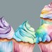 Watercolor Rainbow Cupcake Clipart Png Bundle and Sweets, Dessert ...