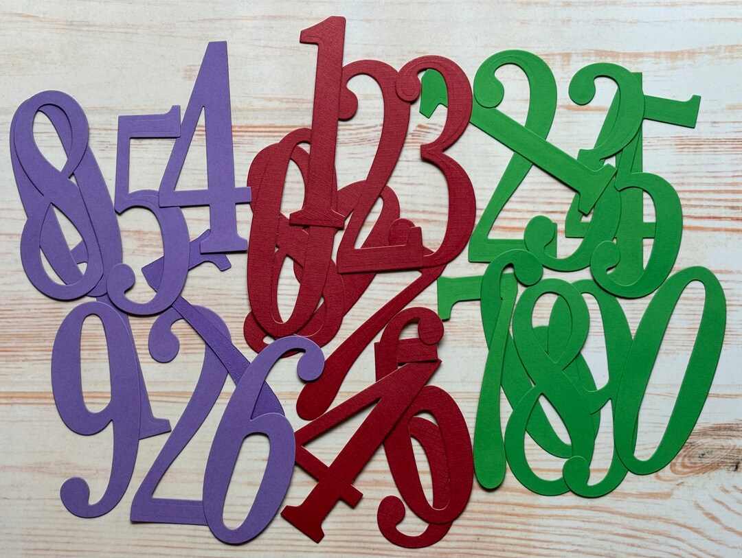 Large Numbers Die Cut Outs - Etsy Canada