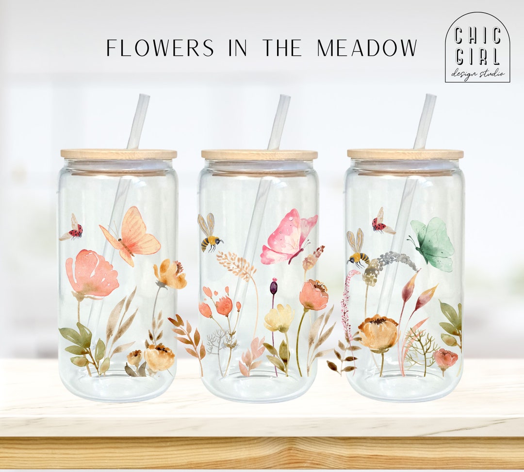 Flowers in the Meadow Design Digital File Download PNG and JPG for 16oz ...
