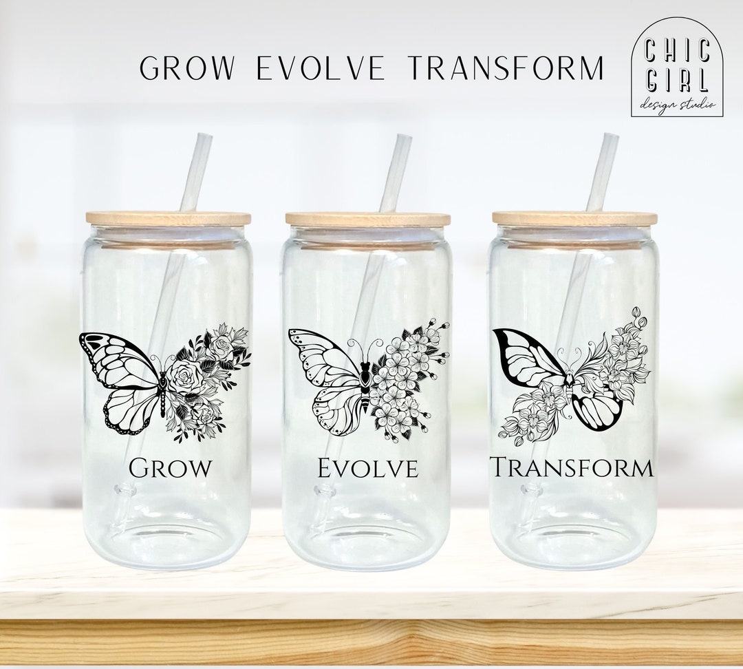 Grow Evolve Transform Butterfly Design Digital Download PNG and JPG for ...