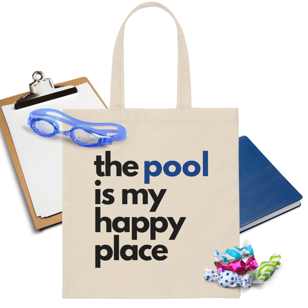 Swimming Pool Canvas Tote Bag, Swimmer Bag, Gift for Swimmer, Swim Kid ...