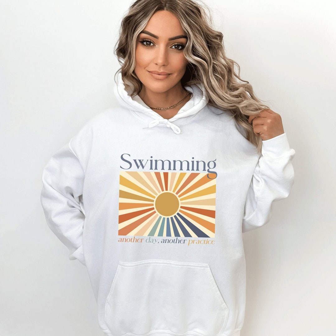 Swimming Oversized Hoodie, Cute Swimming Girl, Retro Summer Swimmer ...