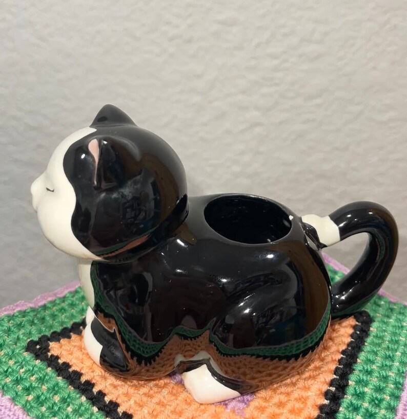 Kitschy Kitty- Vintage Applause Black & White Cat Creamer Piece - Etsy