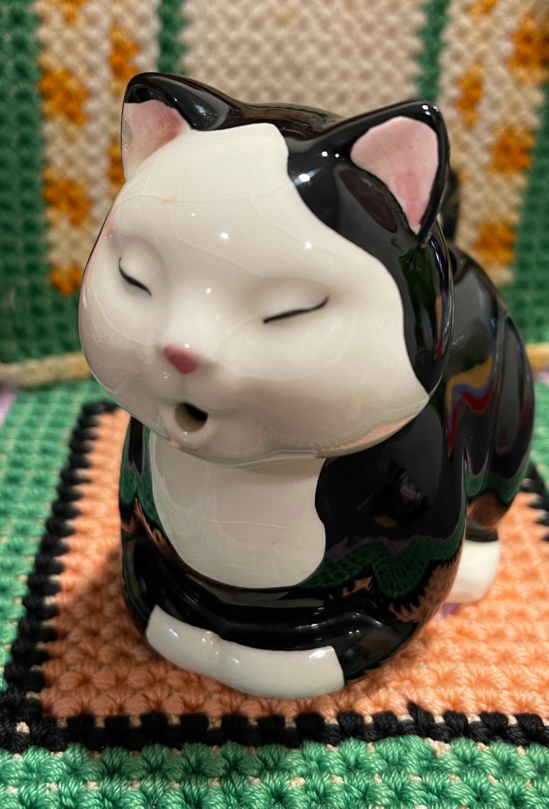 Kitschy Kitty- Vintage Applause Black & White Cat Creamer Piece - Etsy