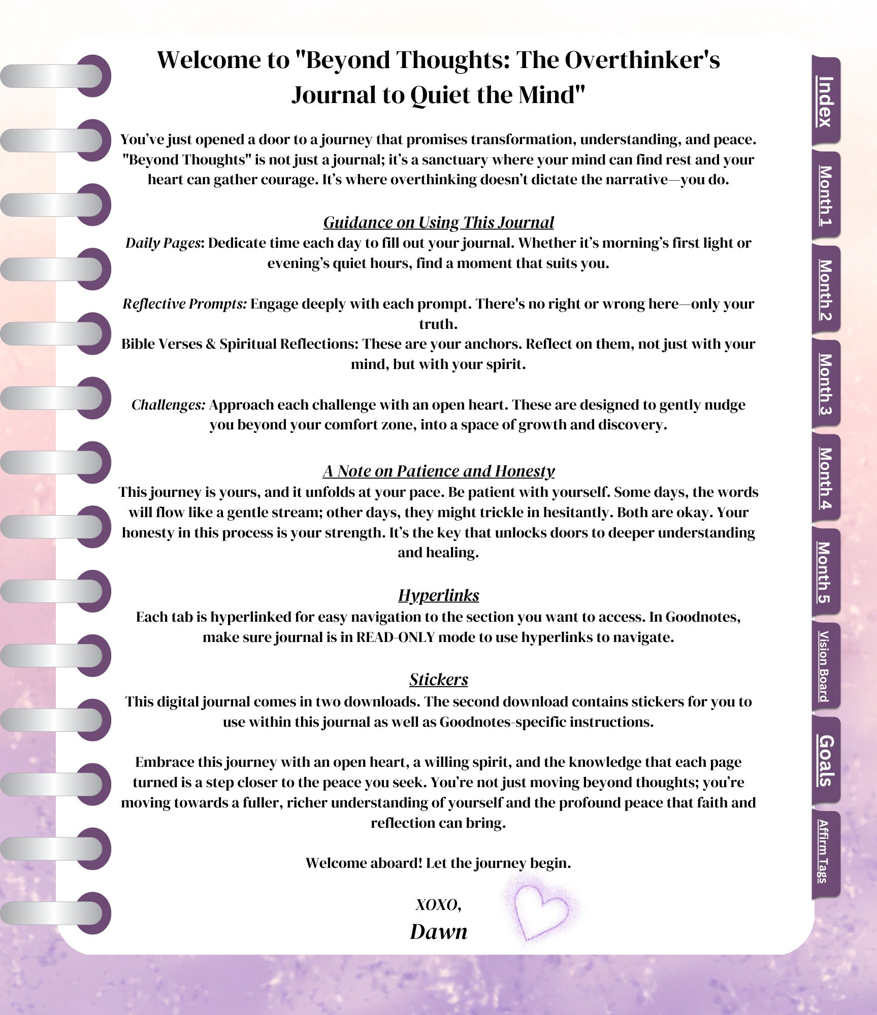 Digital Journal to Help You Stop Overthinking Journal Gift Digital ...