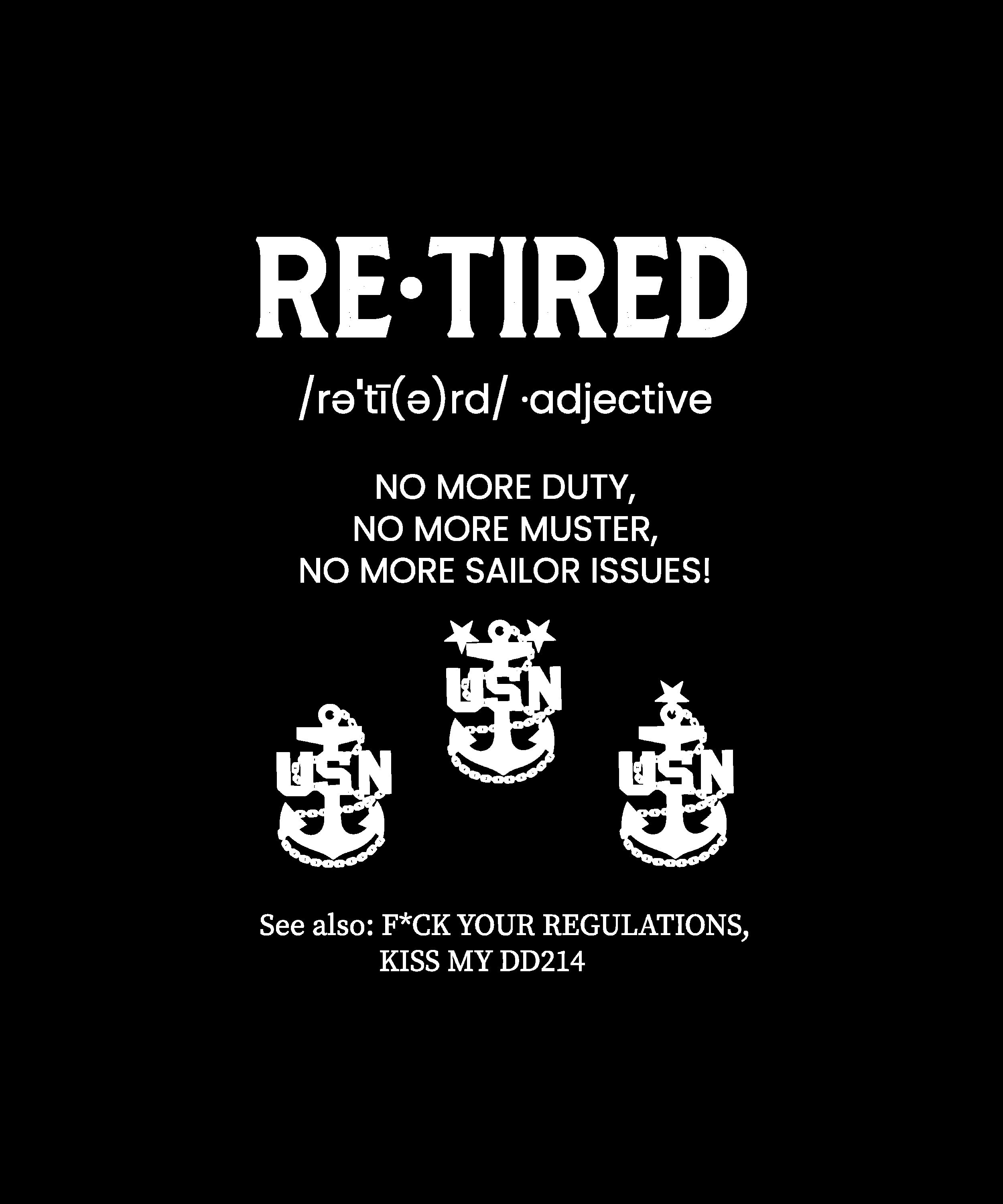 Fun Retired Male CPO Cotton T-shirt | Casual Retirement Tee | US Navy ...