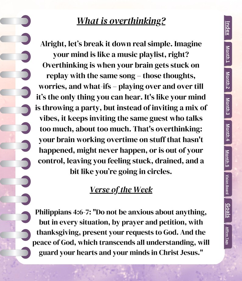 Digital Journal to Help You Stop Overthinking Journal Gift Digital ...