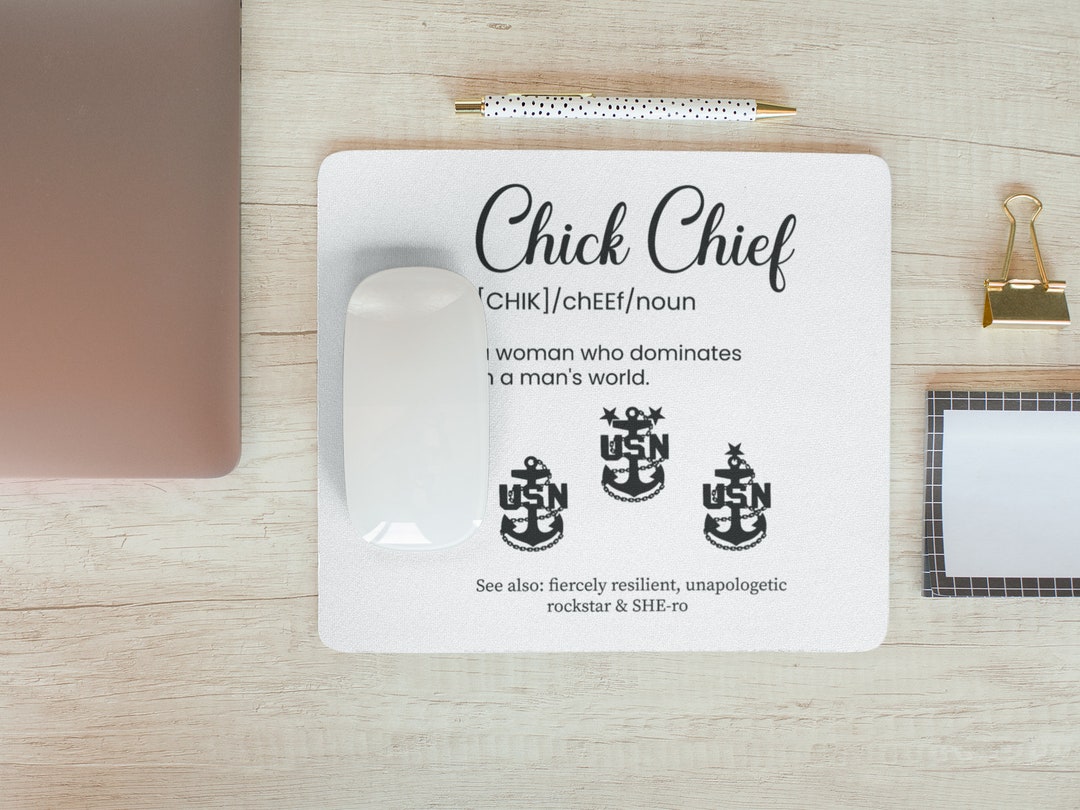 Chick Chiefs USN Mouse Pad Female Navy Chief | Boss Girl Power Strong ...