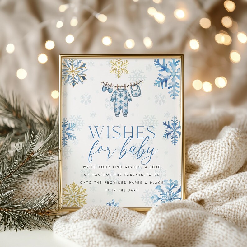 Winter Baby Shower Bundle, Snowflake Invitation, Games (digital ...