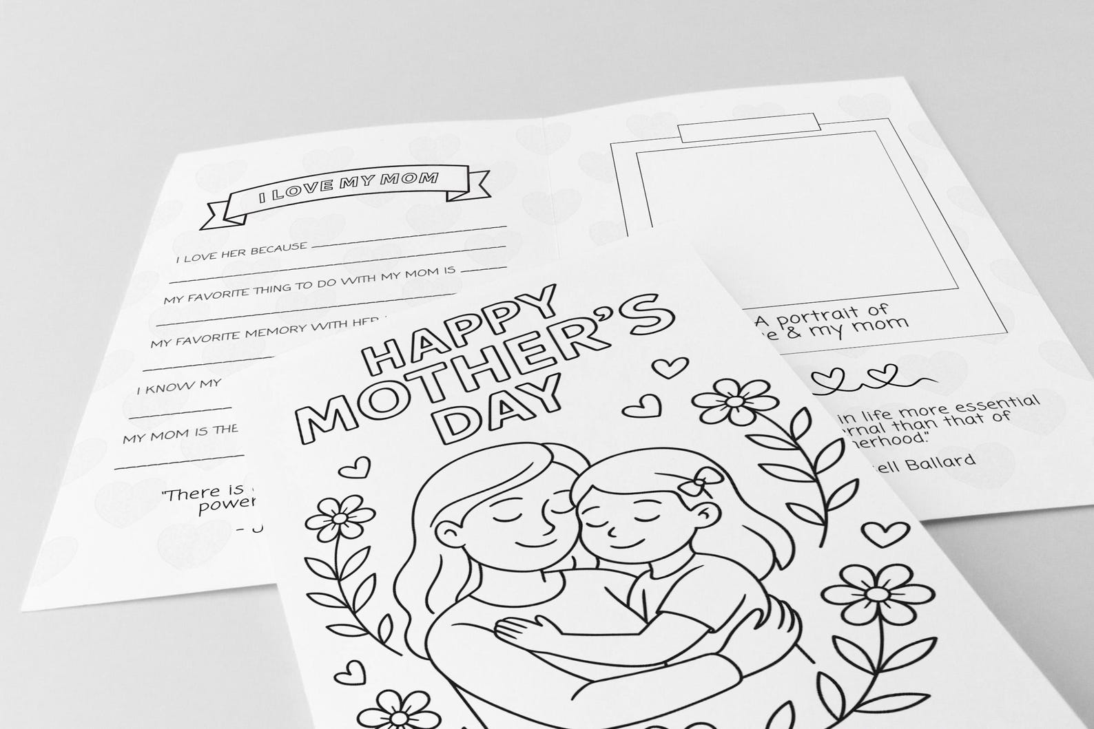 LDS Primary Mothers Day Card, Activity Sheet, Instant Download, Primary ...