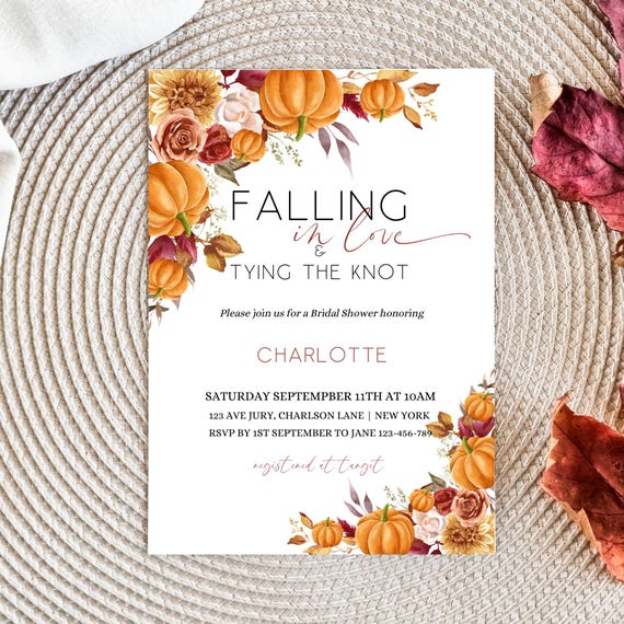 Fall Wedding Shower Invites Templates