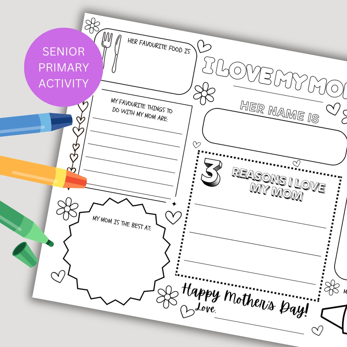 LDS Primary Mothers Day Worksheet, Lds Activity Sheet, Instant Download ...
