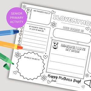 LDS Primary Mothers Day Worksheet, Lds Activity Sheet, Instant Download ...